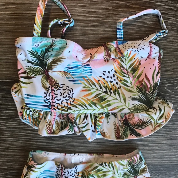 Swim | Palm Tree Print Girls Tankini | Poshmark